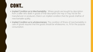 Conditions, Warranties & Caveat Emptor | PPTX