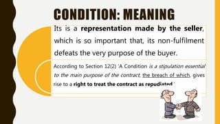 Conditions, Warranties & Caveat Emptor | PPT