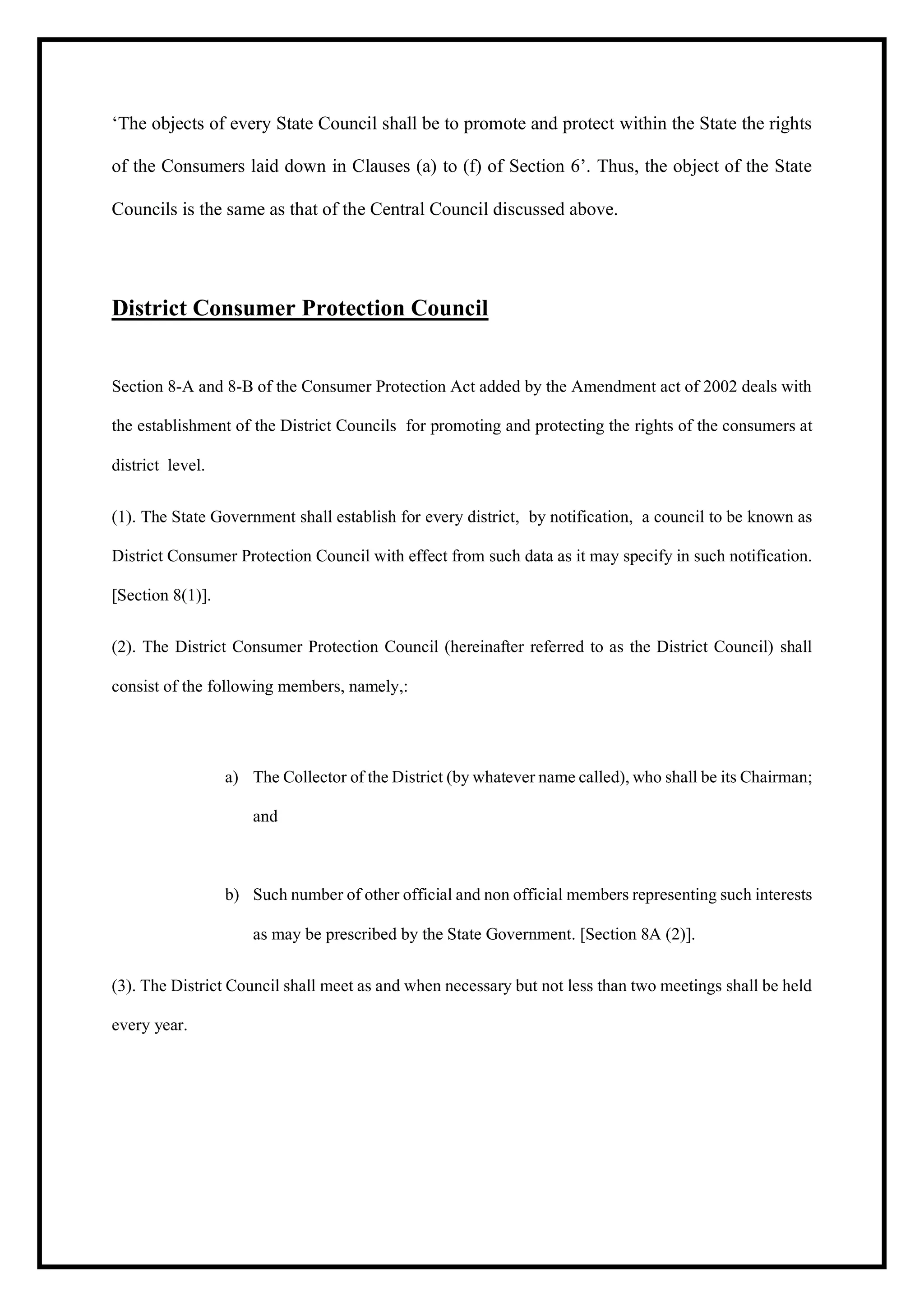 Consumer Protection Councils & the rights of a consumer | PDF