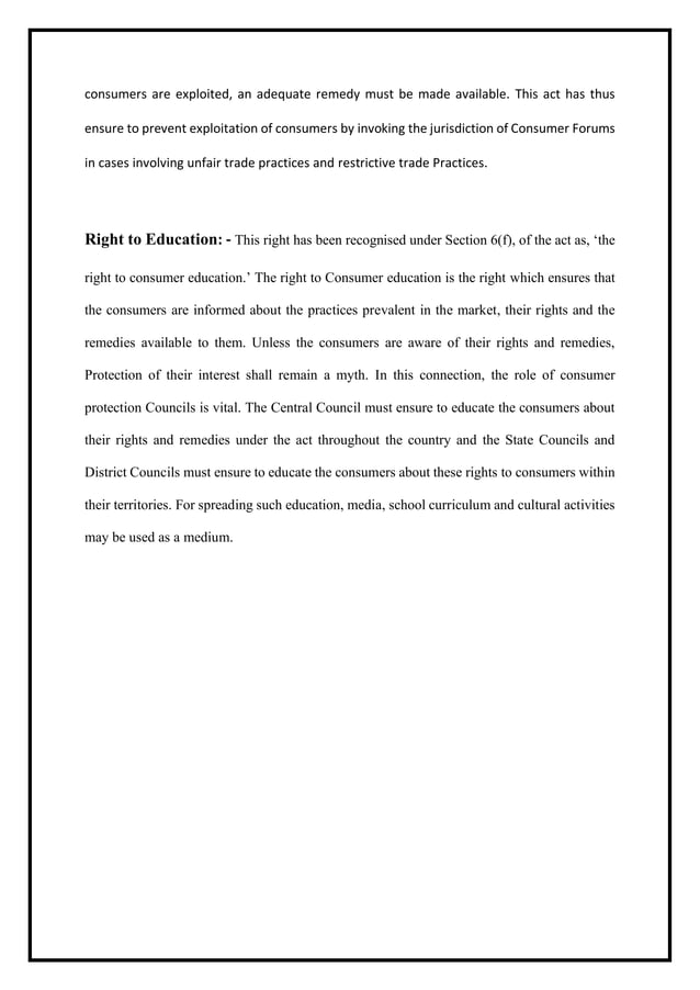 Consumer Protection Councils & the rights of a consumer | PDF