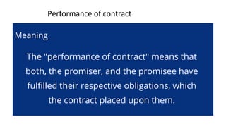 Performance of contract | PPTX