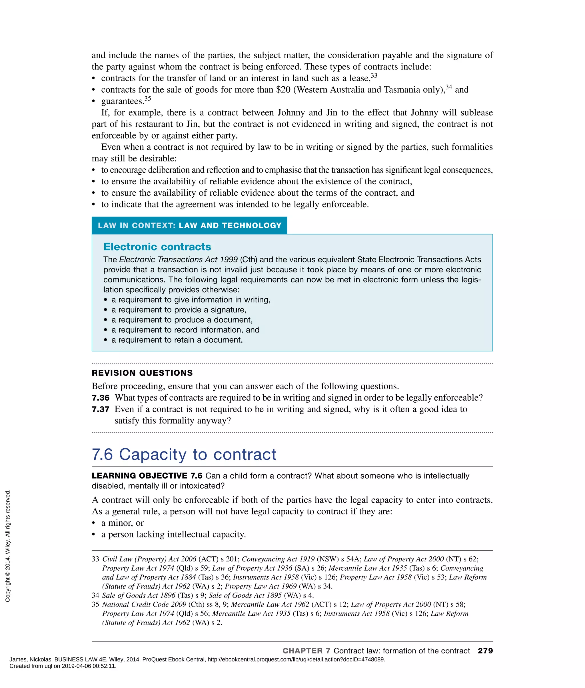 LAWS1100 Nickolas James Business law 4_e_----_(chapter_7_contract_law ...