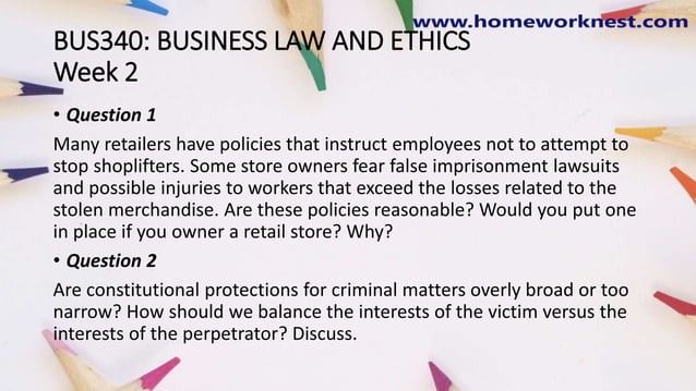 BUS340: BUSINESS LAW AND ETHICS | PPTX