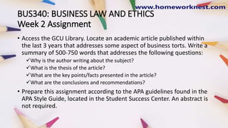 BUS340: BUSINESS LAW AND ETHICS | PPT