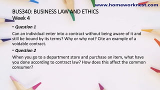 BUS340: BUSINESS LAW AND ETHICS | PPTX