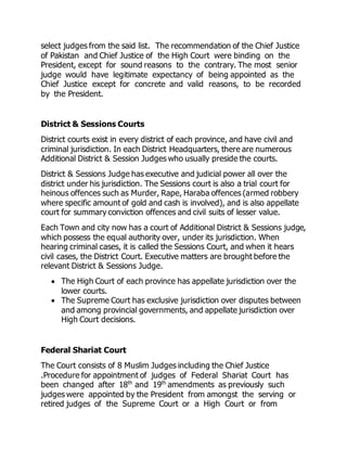 The judicial system of Pakistan | DOCX
