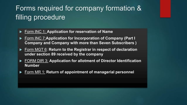 Incorporation of Company - ROC filling & procedure (Business Law) | PPT
