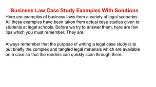 Business Law Case Study | PPTX
