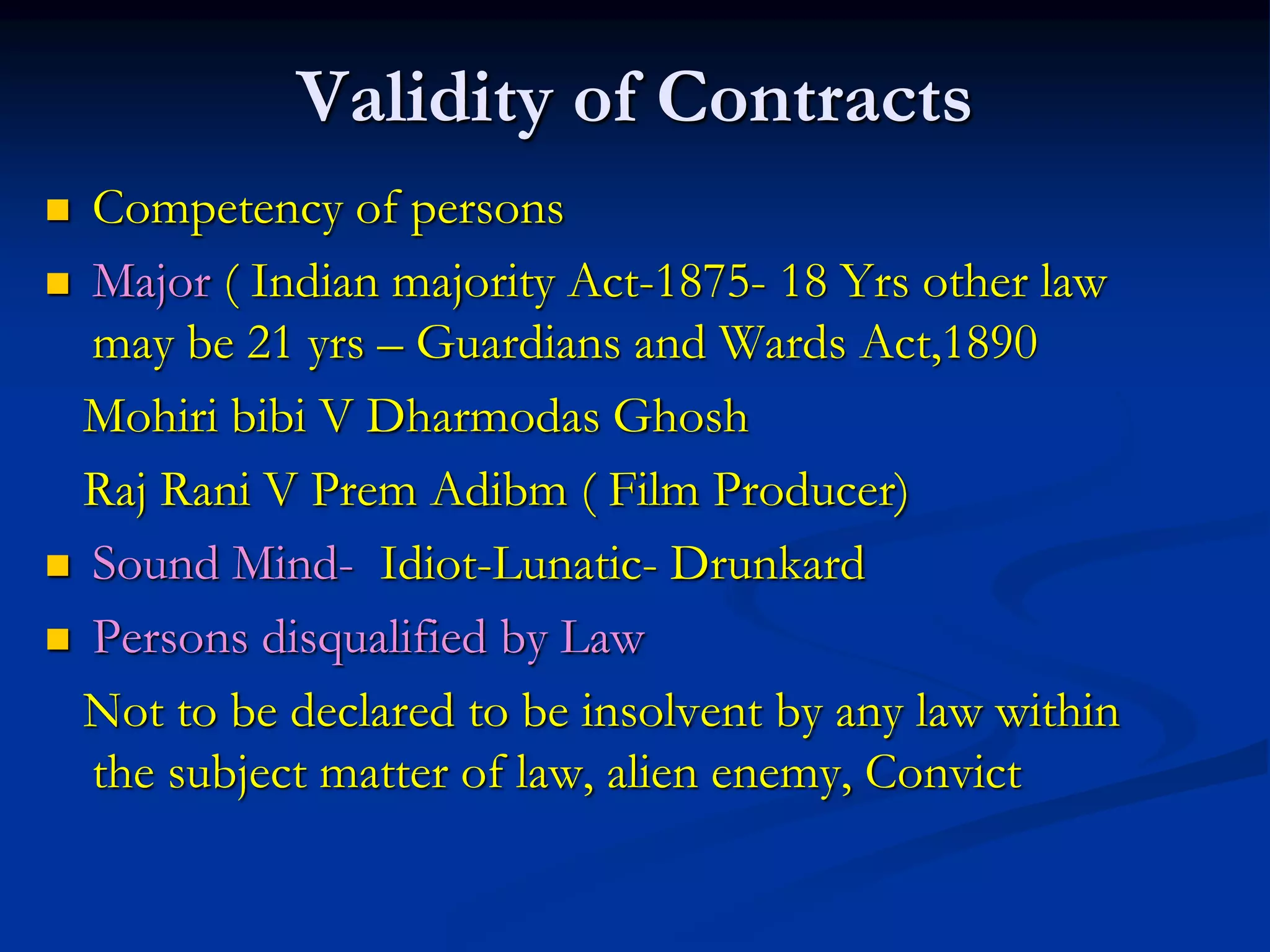 Business law competency of parties , consideration and object | PPT