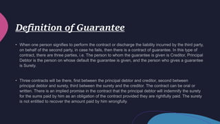 BUSINESS~LAW ( indemnity and guarntee) | PPTX