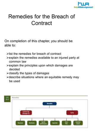 Rights of the Parties and Discharge; Remedies for Breach of Contract | PPTX