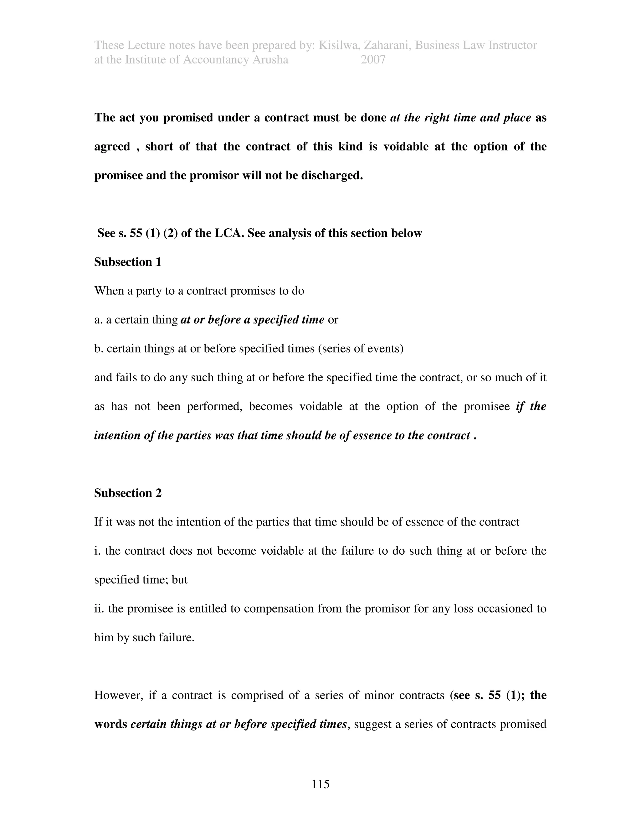 Business law lecture notes | PDF