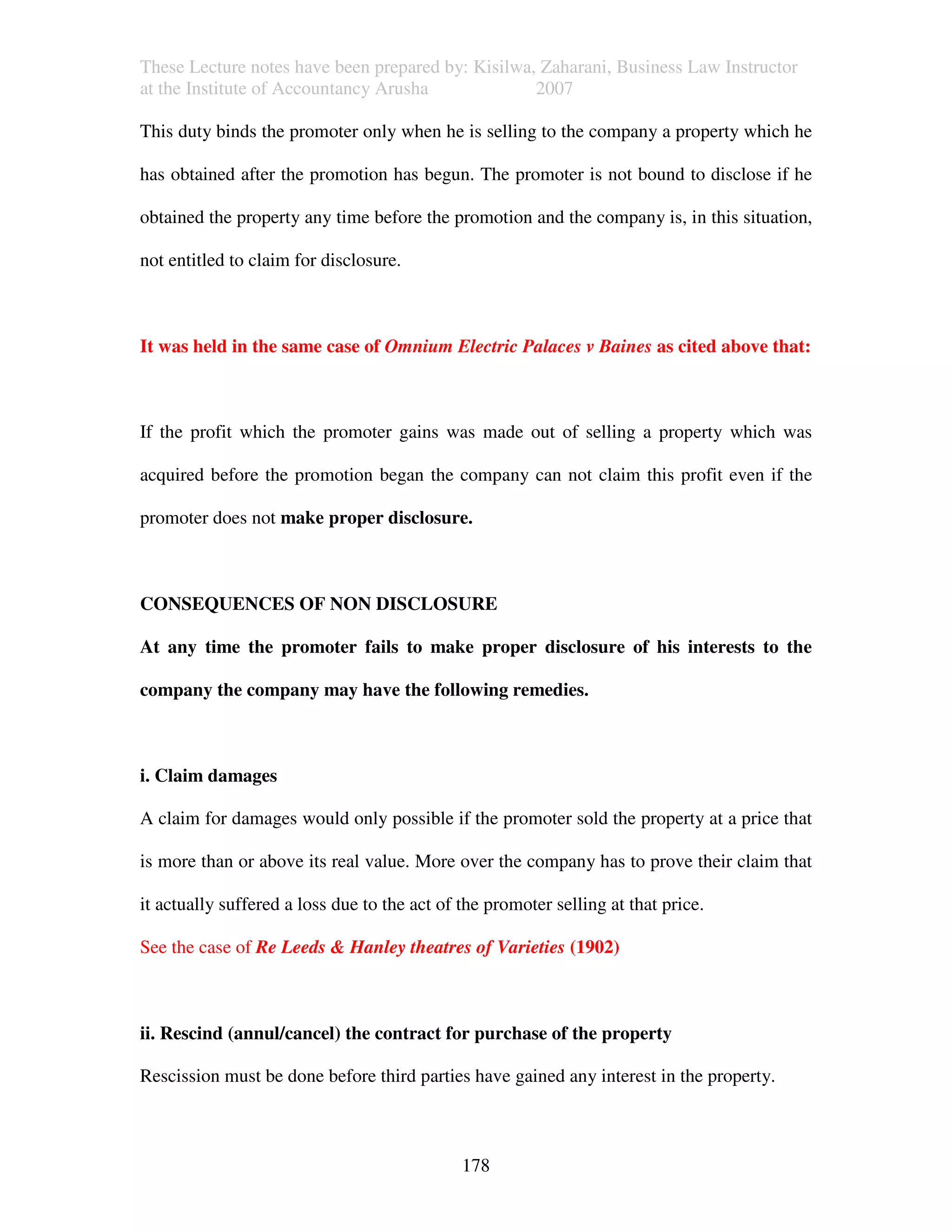 Business law lecture notes | PDF