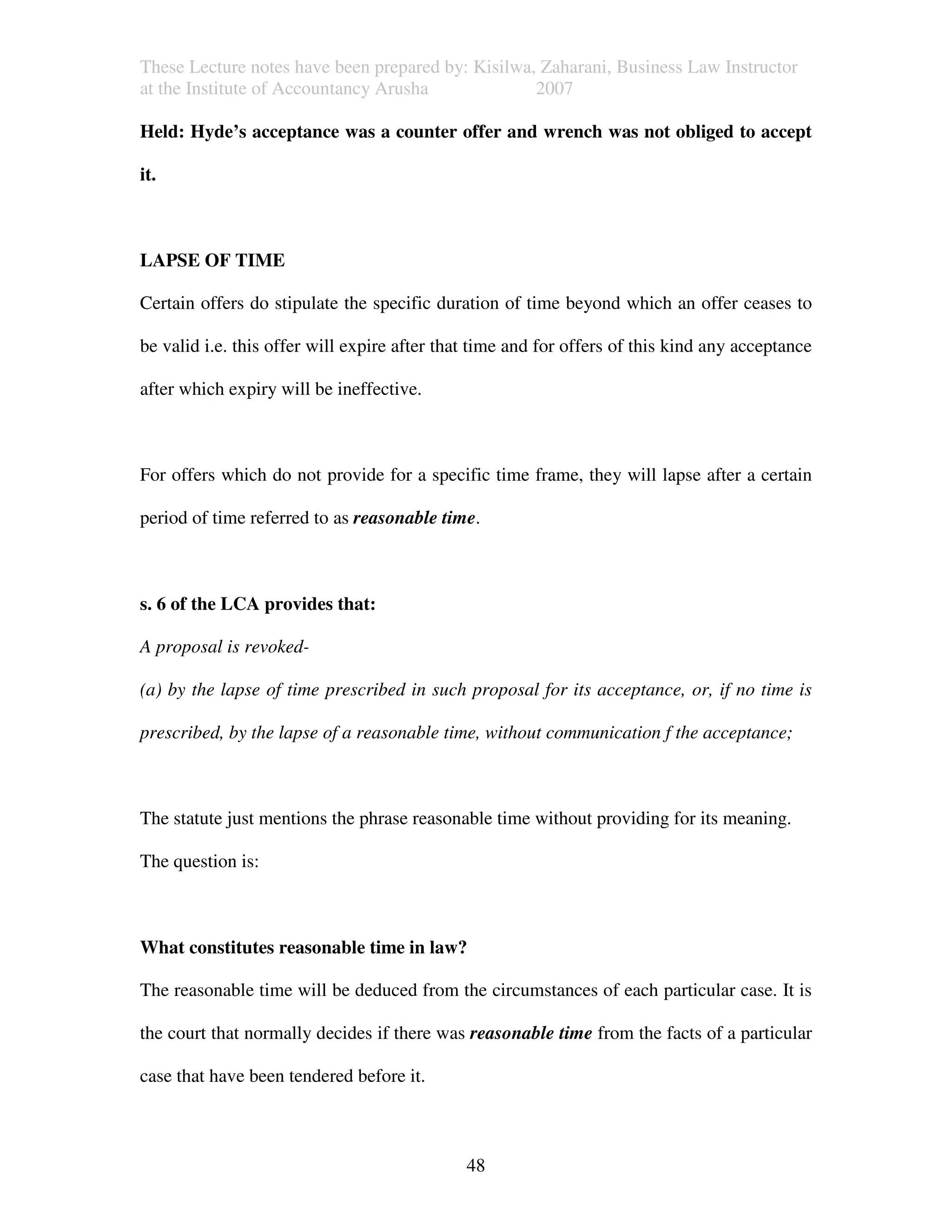 Business law lecture notes | PDF