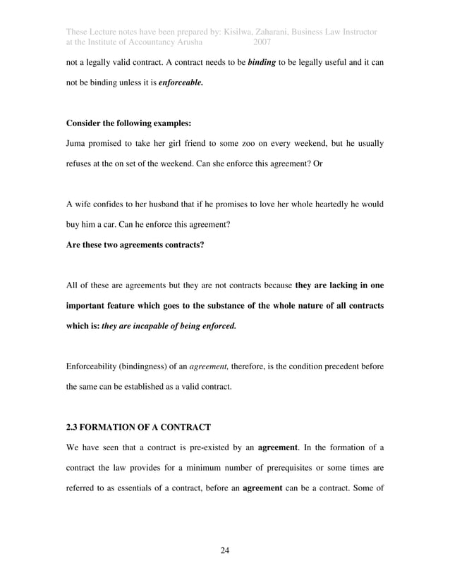 Business law lecture notes | PDF