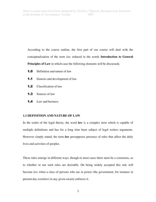 Business law lecture notes | PDF