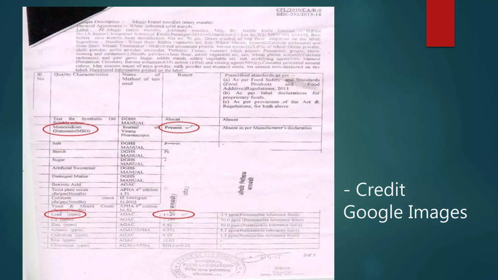 Case: Maggi Noodles safety concerns in India 2015 (Excessive lead MSG ...