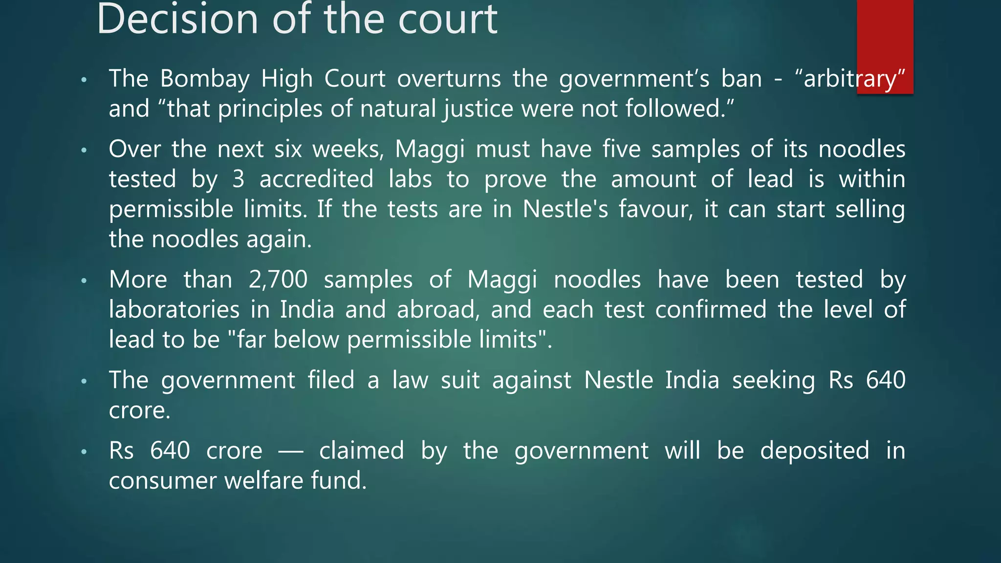 Case: Maggi Noodles safety concerns in India 2015 (Excessive lead MSG ...