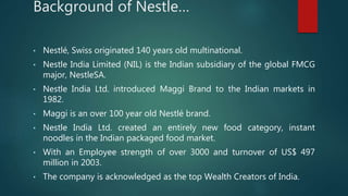 Case: Maggi Noodles safety concerns in India 2015 (Excessive lead MSG ...