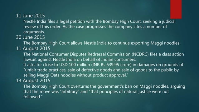 Case: Maggi Noodles safety concerns in India 2015 (Excessive lead MSG ...