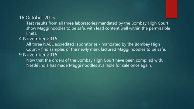 Case: Maggi Noodles safety concerns in India 2015 (Excessive lead MSG ...