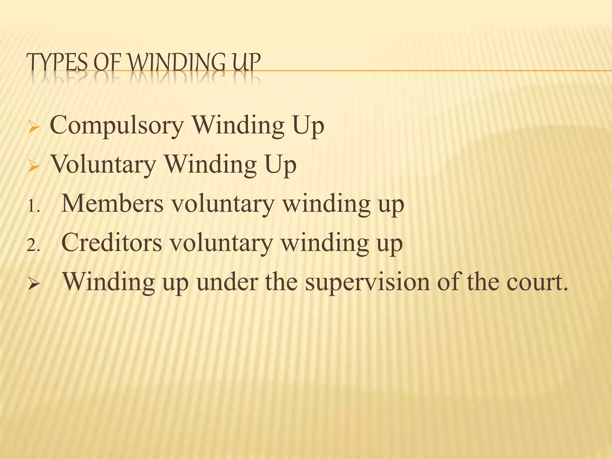 Business law WINDING UP | PPTX