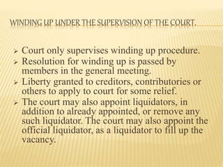 Business law WINDING UP | PPTX