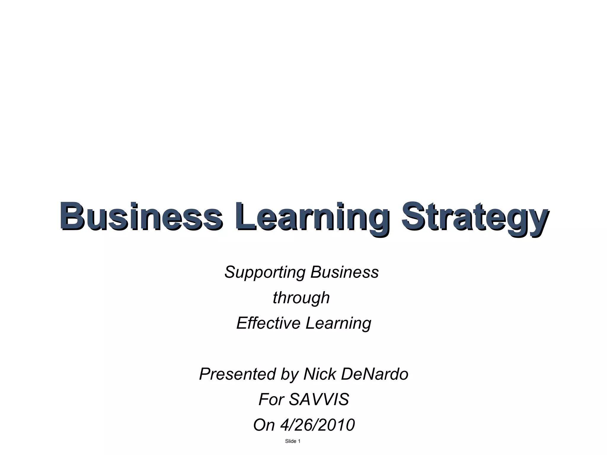 Business Learning Strategy | PPT
