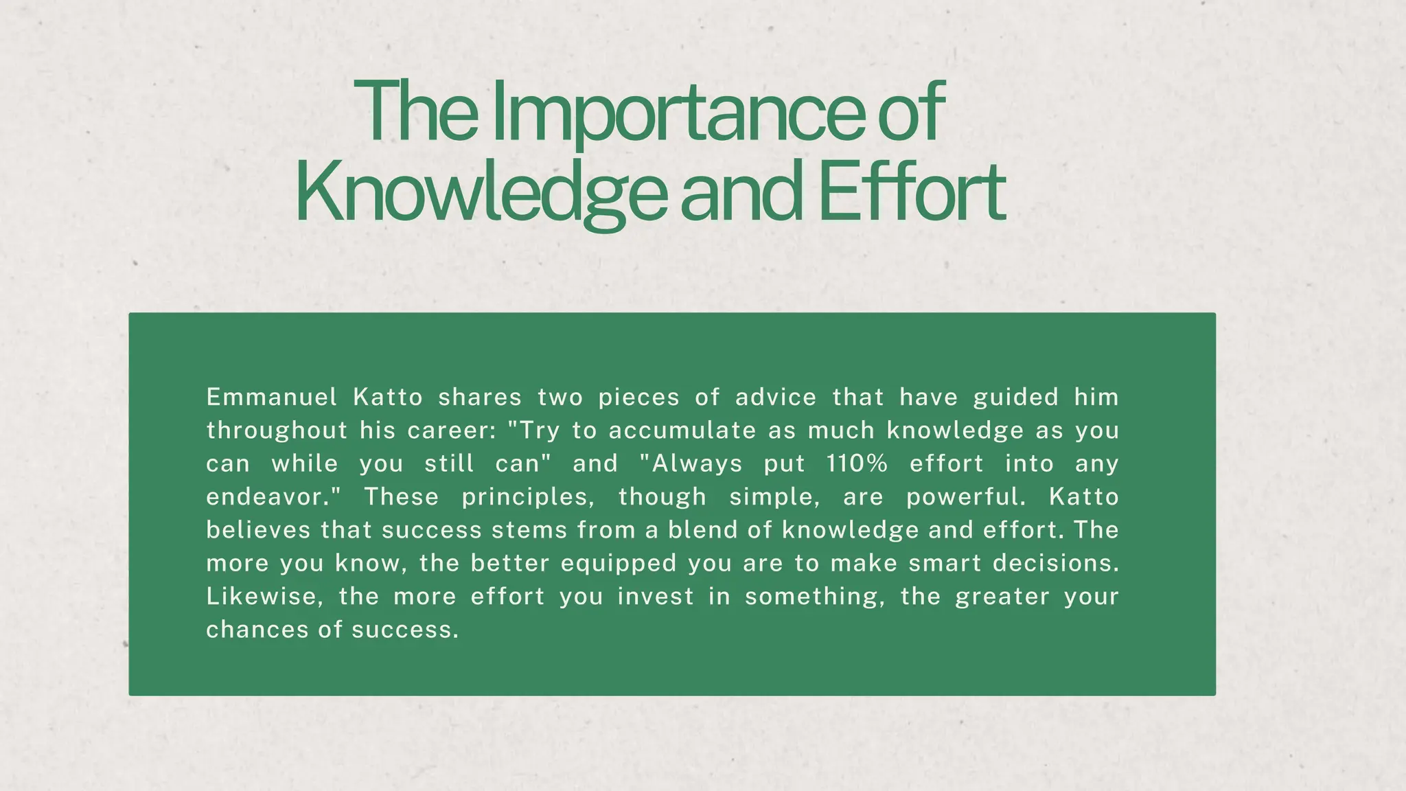 Business Lessons From Emmanuel Katto Uganda | PPTX