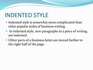 Business letters and different styles | PPTX