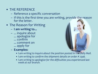 Business Letter Writing, E-mail Guidelines & Etiquette | PPTX