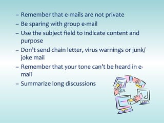 Business Letter Writing, E-mail Guidelines & Etiquette | PPTX