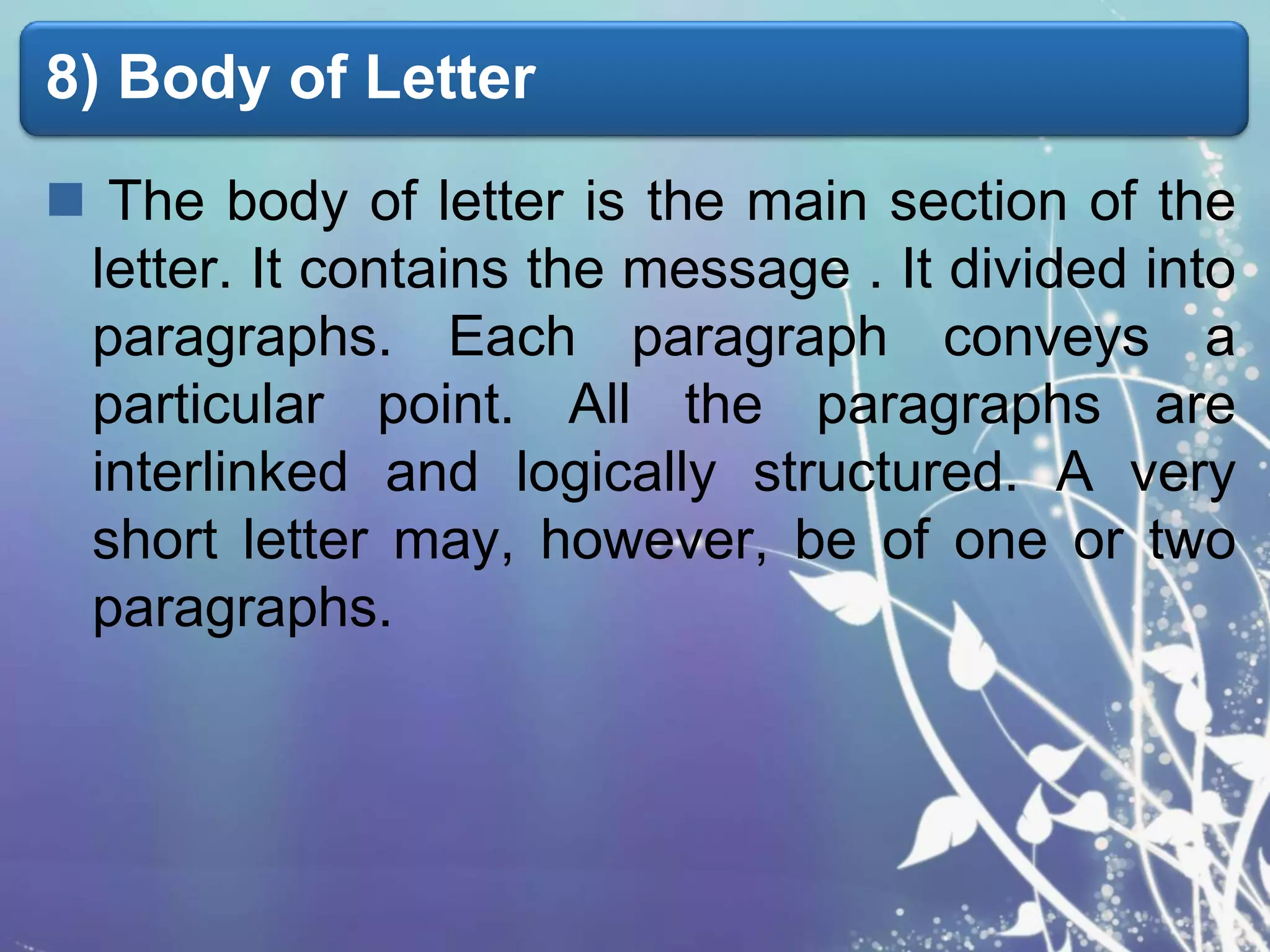 Business letter (parts of business later) | PPTX