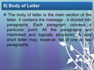 Business letter (parts of business later) | PPTX