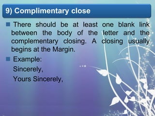 Business letter (parts of business later) | PPTX