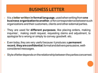 Business letter | PPT