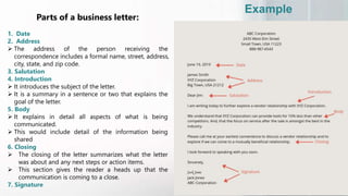 Business Letter - Definition&Example | PPT
