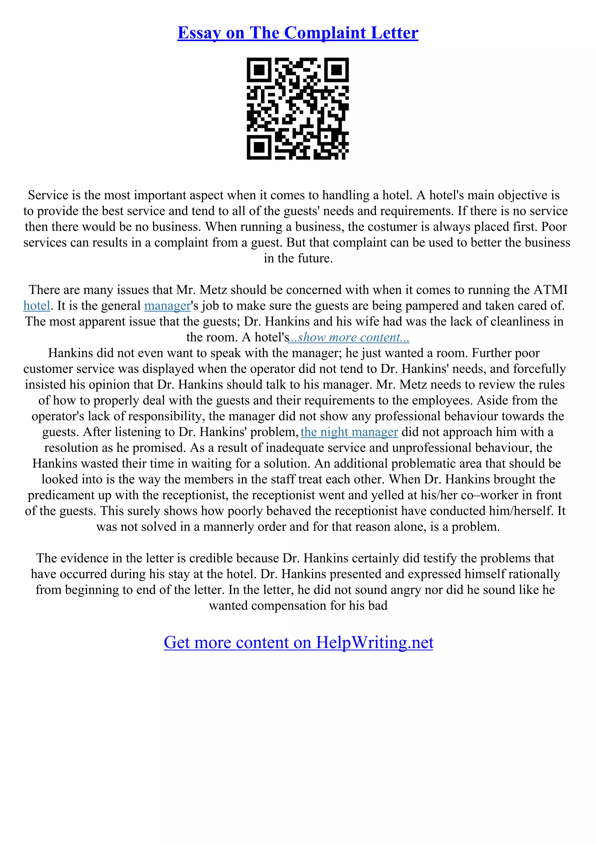 Business Letter Essay | PDF