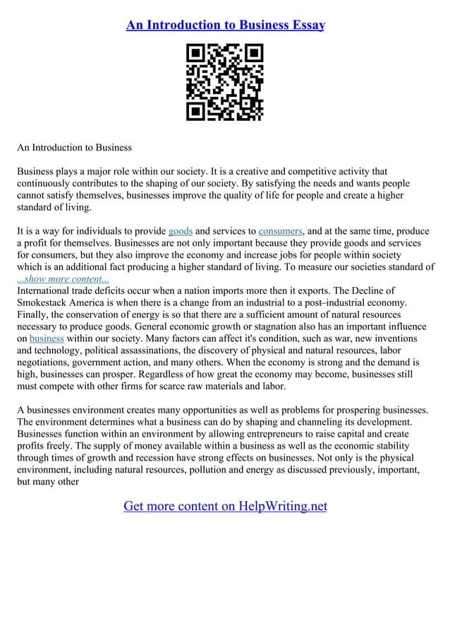 Business Letter Essay | PDF