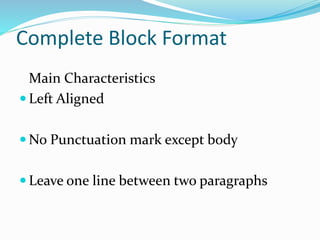 Business letter formats | PPTX