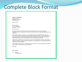Business letter formats | PPTX