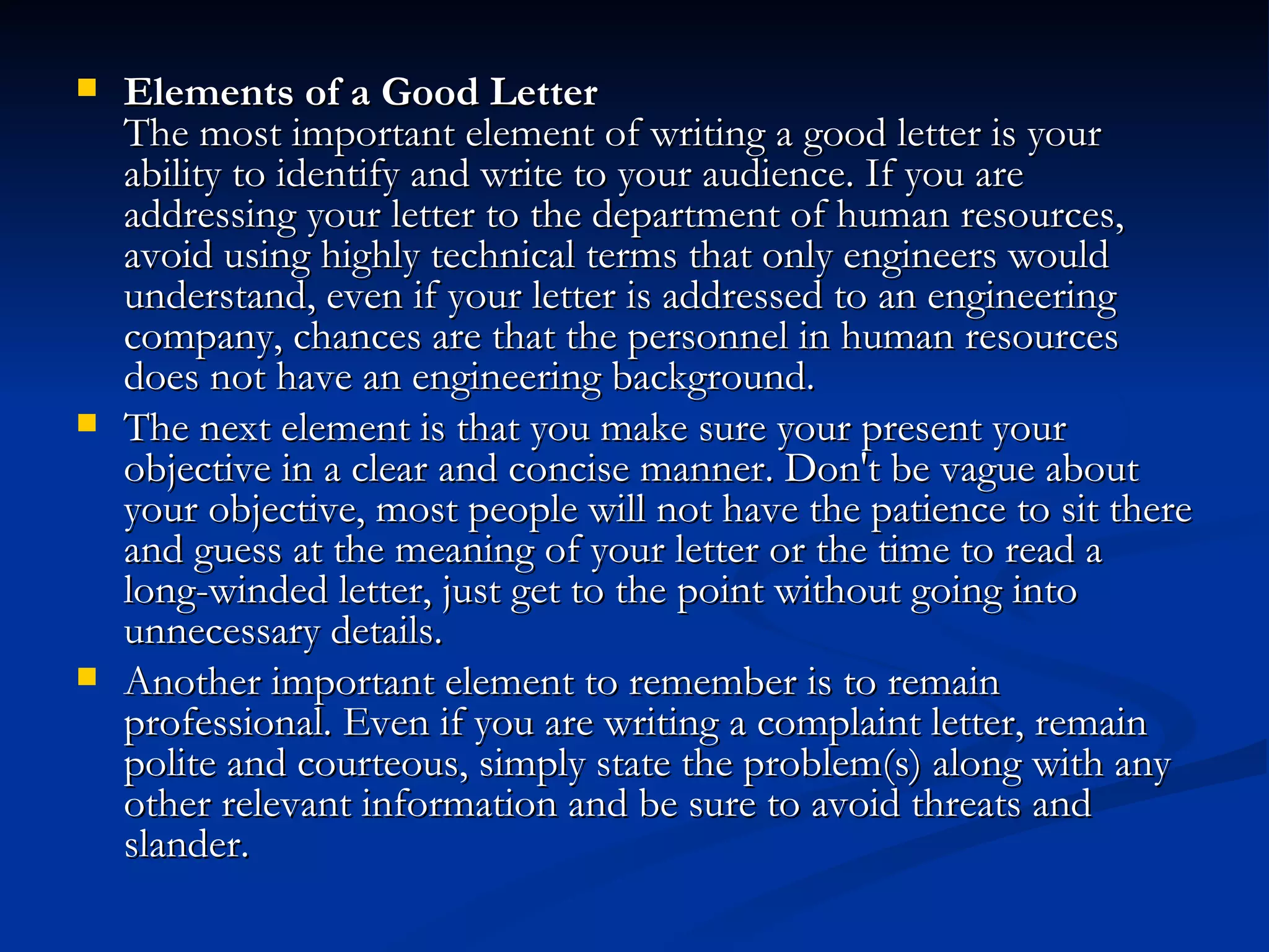 Business Letter Presentation | PPT