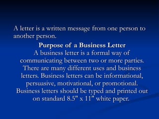Business Letter Presentation | PPT