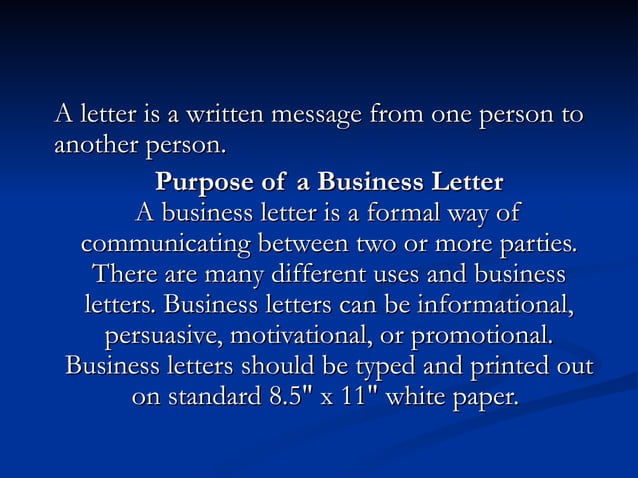 Business Letter Presentation | PPT | Email | Internet