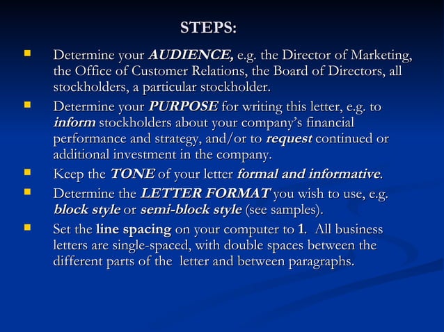 Business Letter Presentation | PPT | Email | Internet