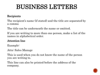 Business letters | PPTX
