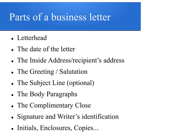 Business Letters.ppt | Desktop Publishing | Computer Software and ...
