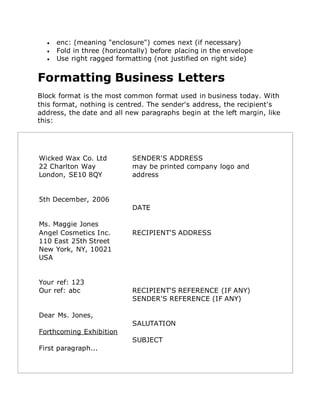 Business letters in english | DOCX