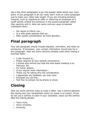 Business letters in english | DOCX