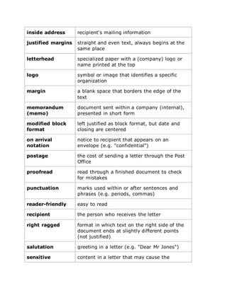 Business letters in english | DOCX